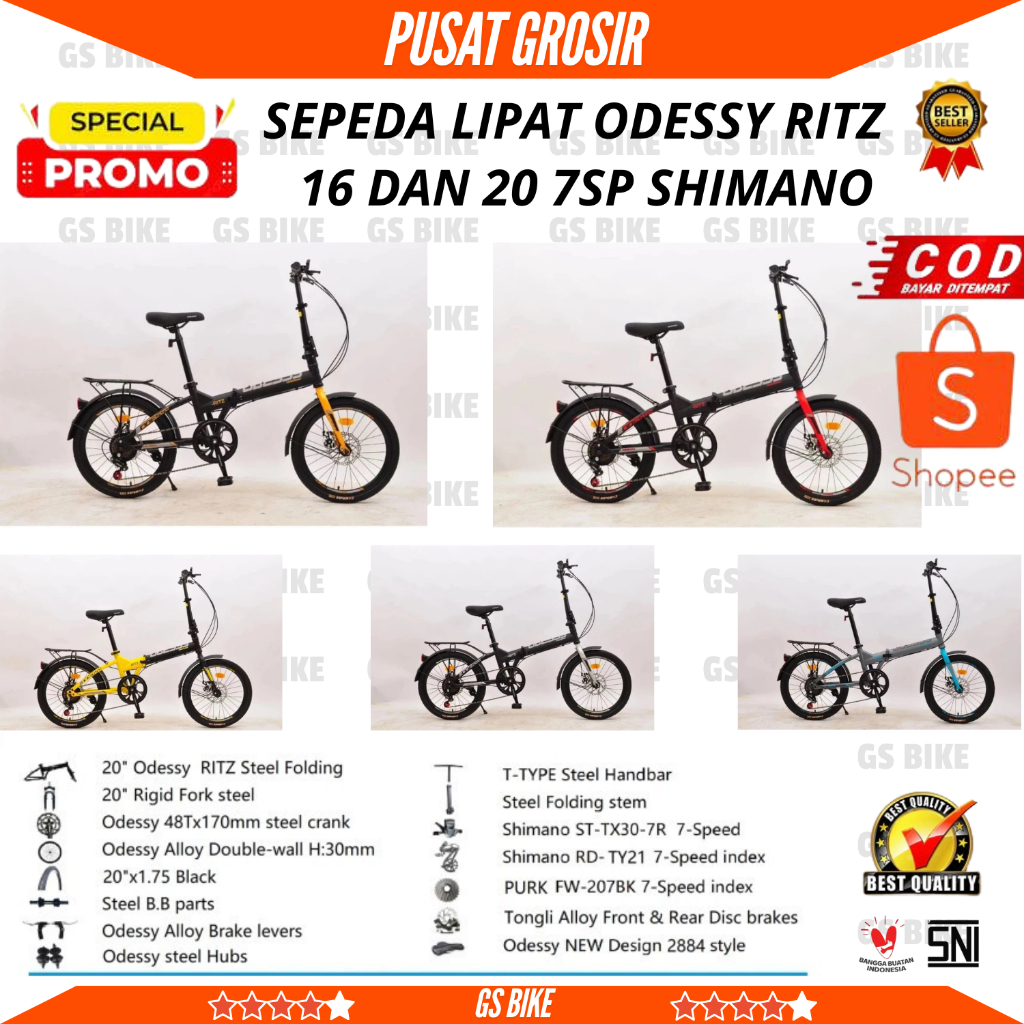 Jual Sepeda Lipat Folding Bike Odessy RITZ 16 dan Ukuran 20 & odessy ...