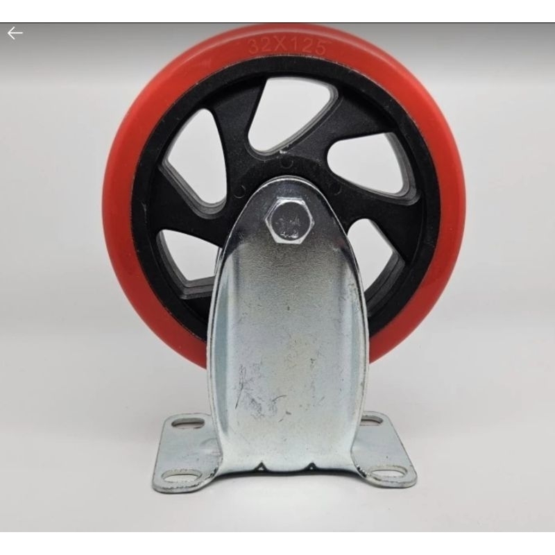 Jual Roda pu merah 5 inch mati ball bearingg | Shopee Indonesia