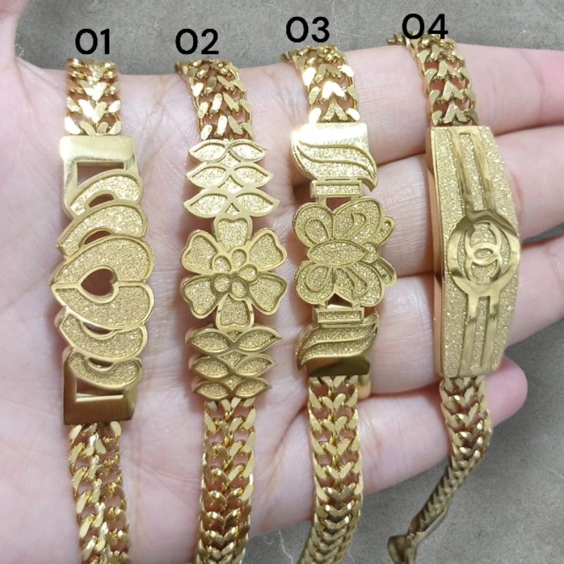 Jual gelang plat titanium 12 model (khusus gold) | Shopee Indonesia