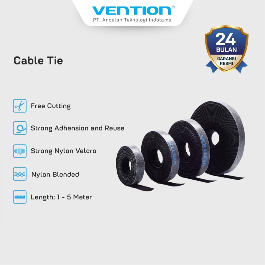 Jual Vention Kabel TIE Reusable Velcro Strap Cable Ties Winder ...