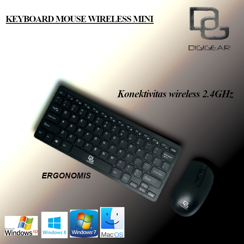 Jual DIGIGEAR | Keyboard & Mouse Wireless Mini Slim For Office WK101 ...