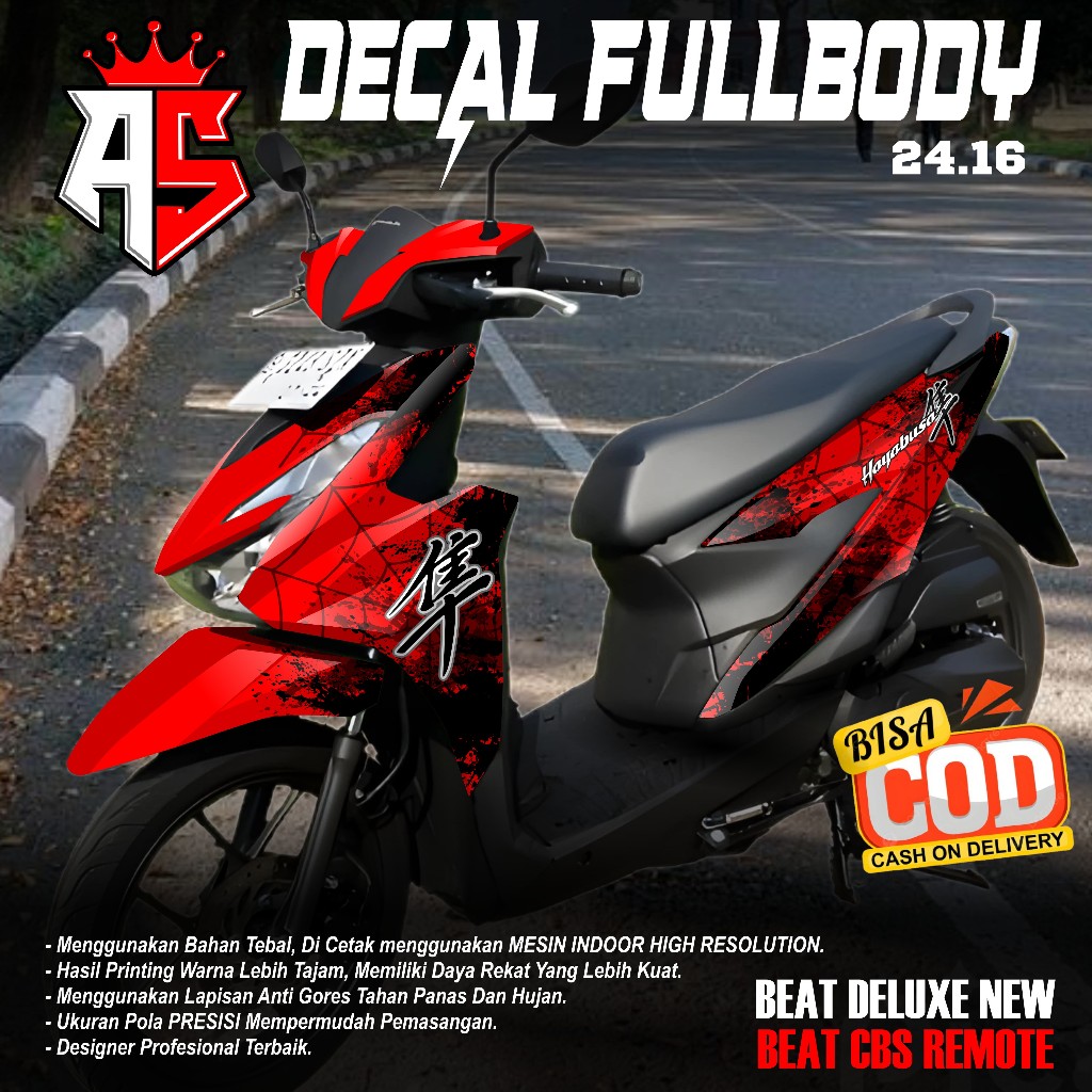 Jual (COD) TERBARU Decal Sticker Honda Beat CBS STREET Smart Key Remote ...