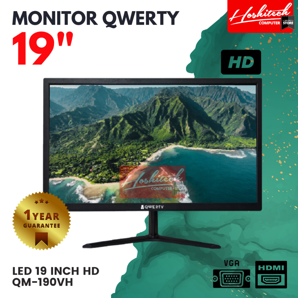Jual MONITOR LED QWERTY 19 INCH HDMI + VGA HD 1440x900 | GARANSI 1TH ...
