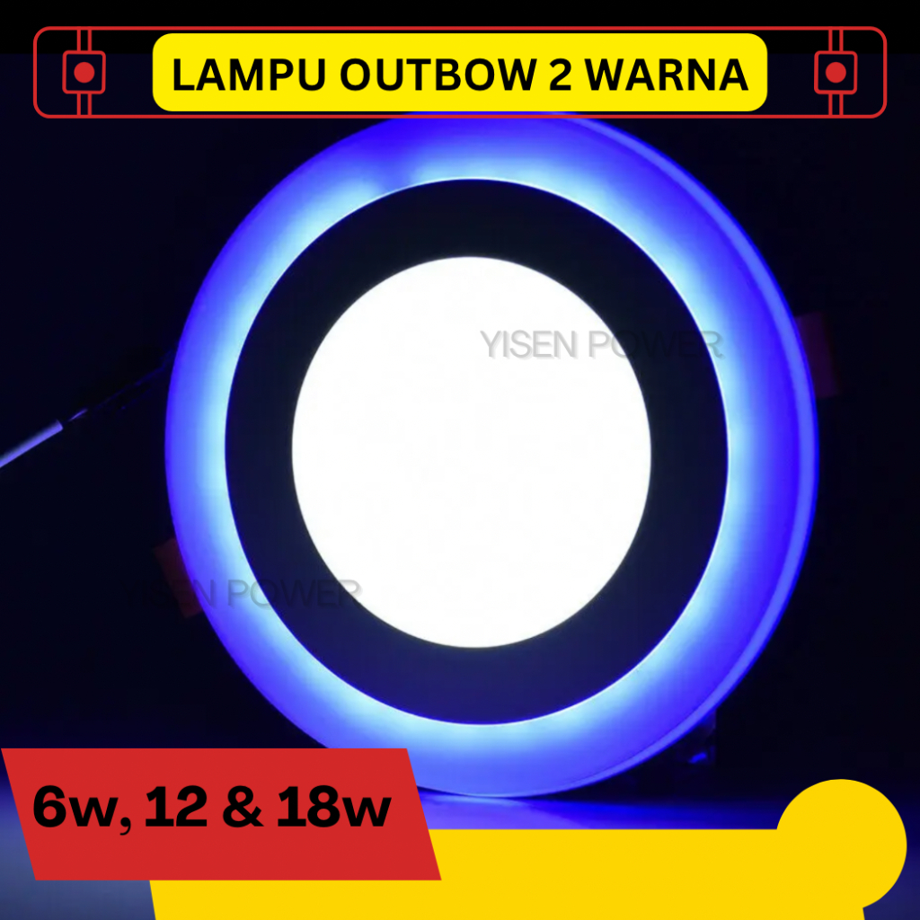 Jual Lampu Outbow Downlight LED 2 Warna Cahaya Bentuk Bulat Outbow ...