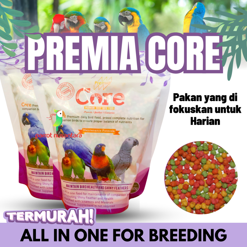 Jual Premia Core Parrot 250g pakan burung premium harian parrot ...