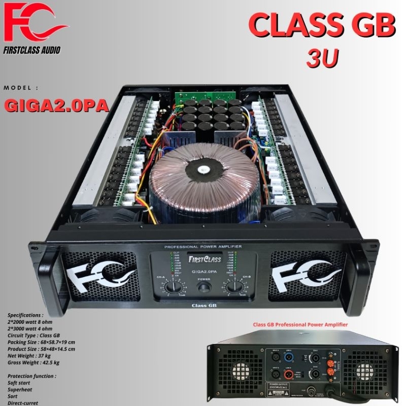 Jual Power Amplifier Firstclass GIGA 2.0 PA GB 3U | Ampli Power Watt Besar Class GB kelas GB ...