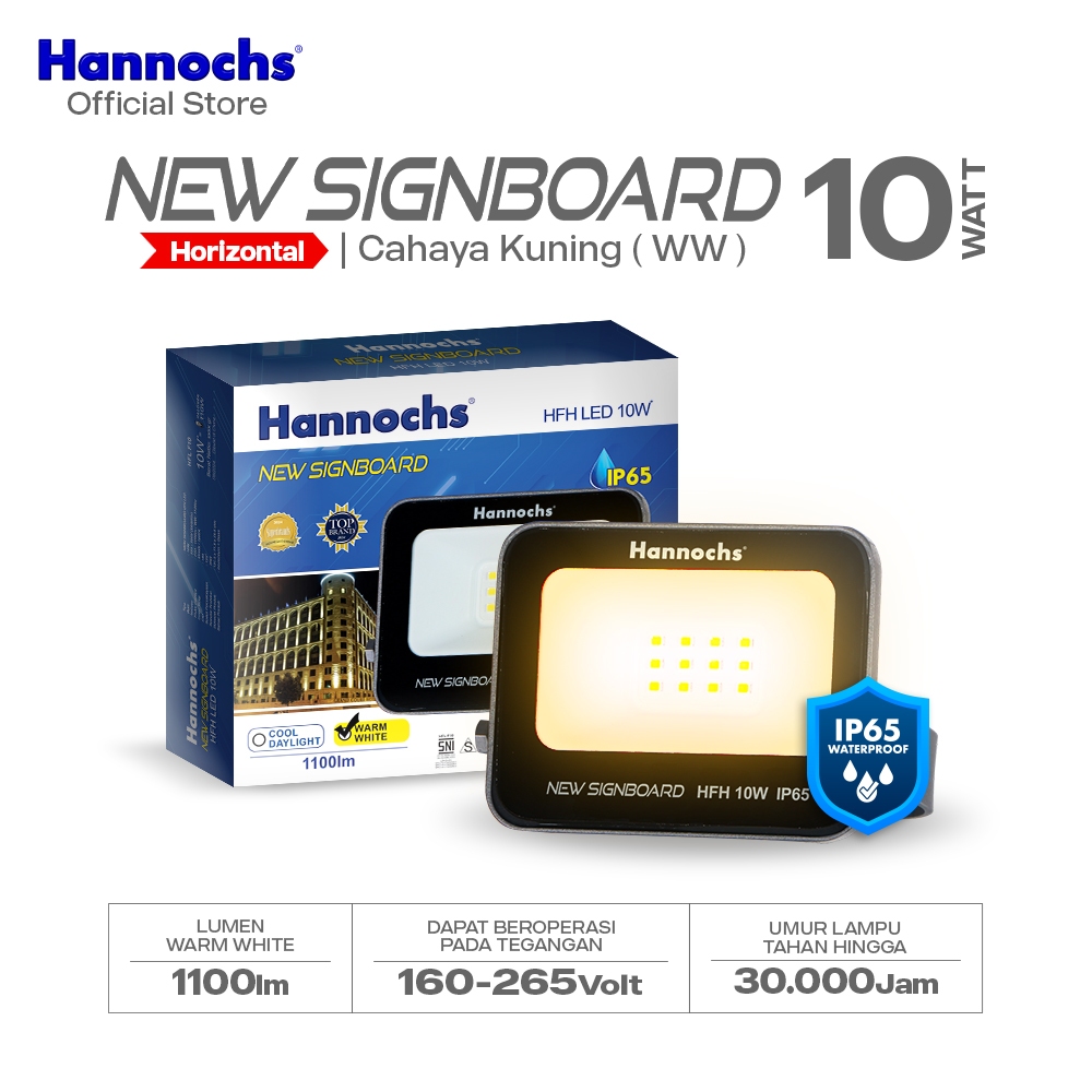 Jual Hannochs Lampu Sorot LED Flood Light New Signboard HFH 10W Cahaya ...
