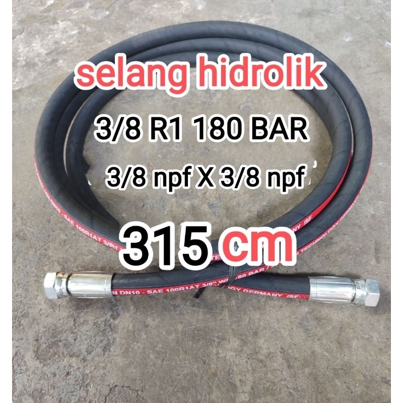 Jual selang hidrolik 3/8 R1 panjang 315 cm 3/8 npf X 3/8 npf | Shopee Indonesia