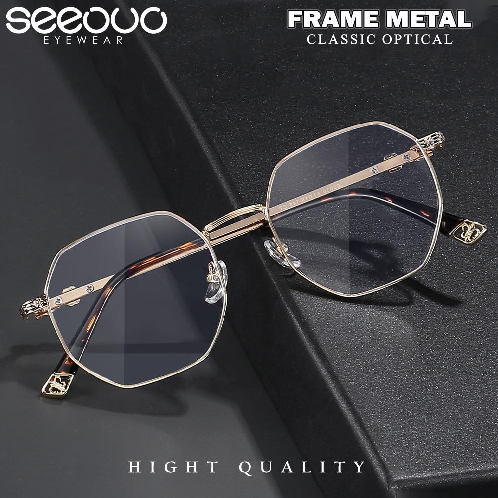 Jual Seeouo Frame Kacamata Plano Lens Style Geometric Fashionable Stylish Frame Pria Wanita Bisa ...