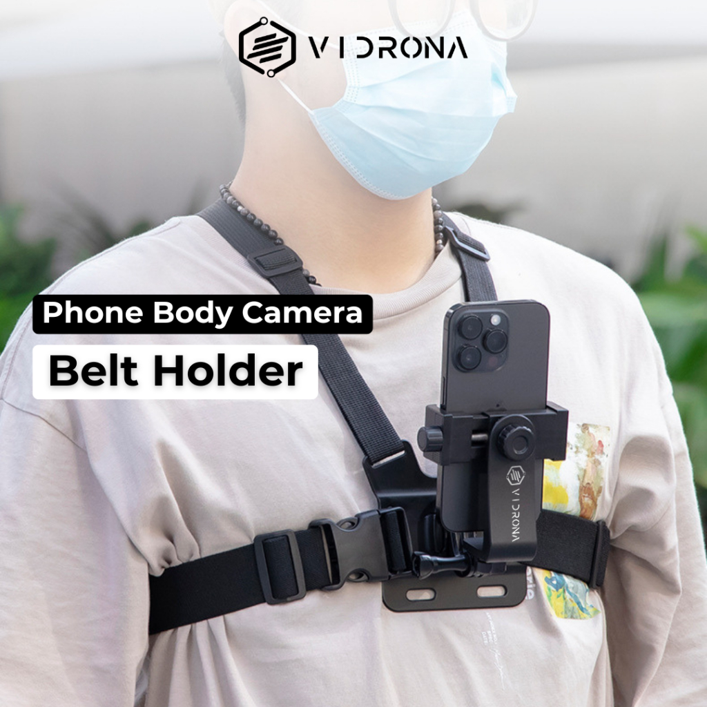 Jual VIDRONA ELK-50 Belt Holder HP Tali Dada 360° untuk Motovlog, Video ...