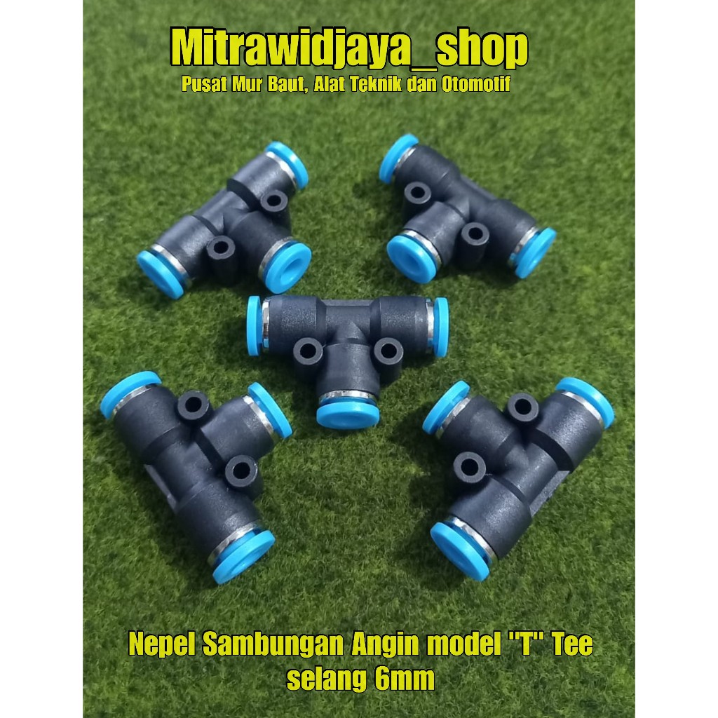 Jual Fitting pneumatic / sambungan selang angin model TEE (T) SPE selang 6mm nepel klakson ...