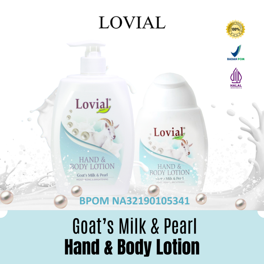 Jual LOVIAL - Hand & Body Lotion Goat's Milk & Pearl – Hand Body Susu ...