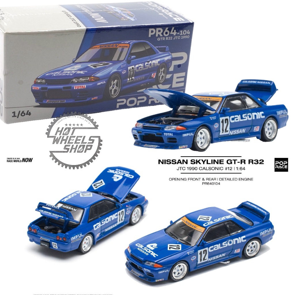 Jual POP RACE NISSAN GT-R R32 JCT 1990 CALSONIC #12 | Shopee Indonesia