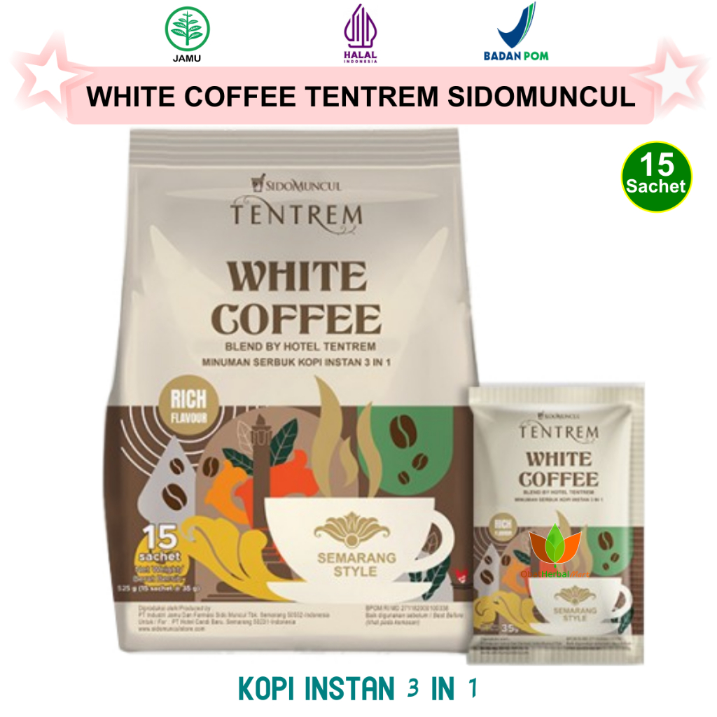Jual TENTREM WHITE COFFEE SIDOMUNCUL ISI 15 SACHET MINUMAN KOPI INSTAN ...