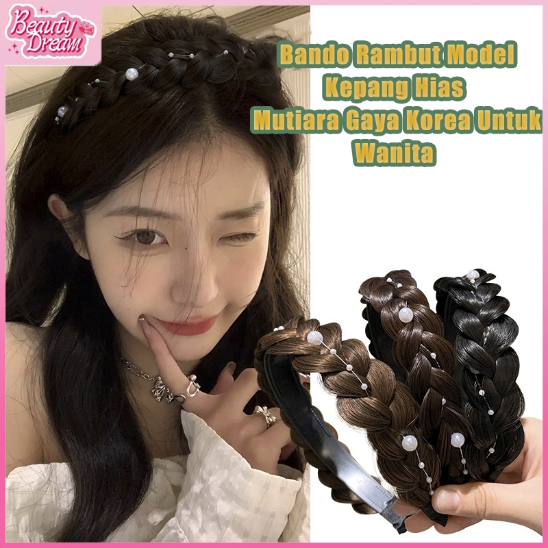 Jual BEAUTY Wig Bertepi Kepang Bando/Bando Rambut Model Kepang Hias ...