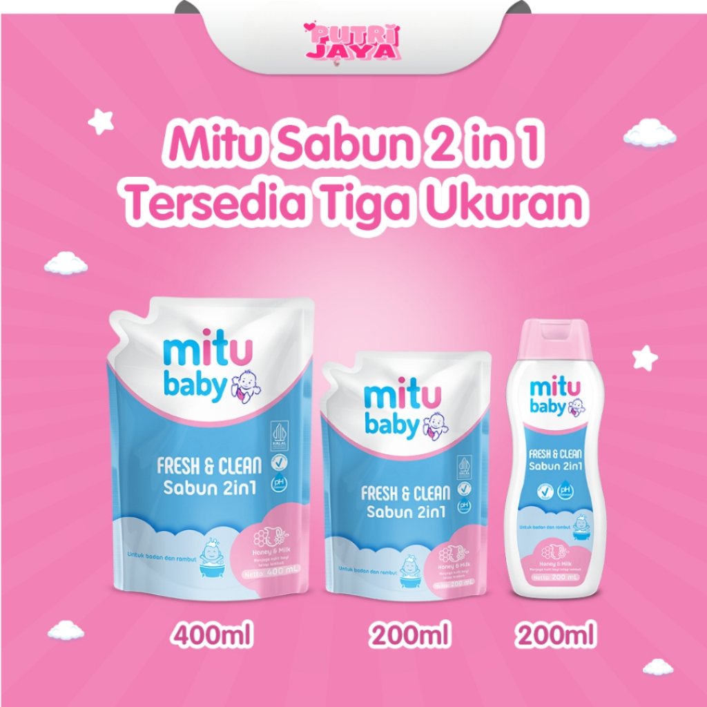 Jual MITU BABY Sabun 2 in 1 | Botol 200ml | Refill Pouch 200ml / 400ml ...