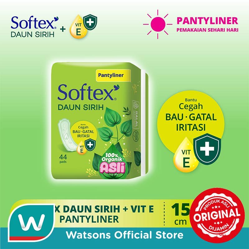 Jual Softex Pantyliner Daun Sirih + Vitamin E 15cm 44'S | Shopee Indonesia