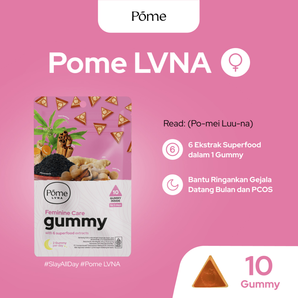 Jual Mini Pack Tester POME LVNA Gummy Suplemen untuk Haid & PCOS - isi ...
