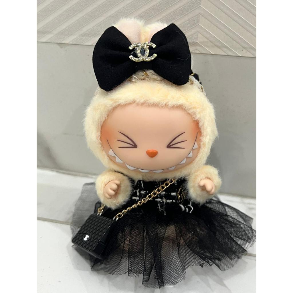 Jual Labubu Baju Branded CHAN*L Hitam V1 dan V2 | Shopee Indonesia