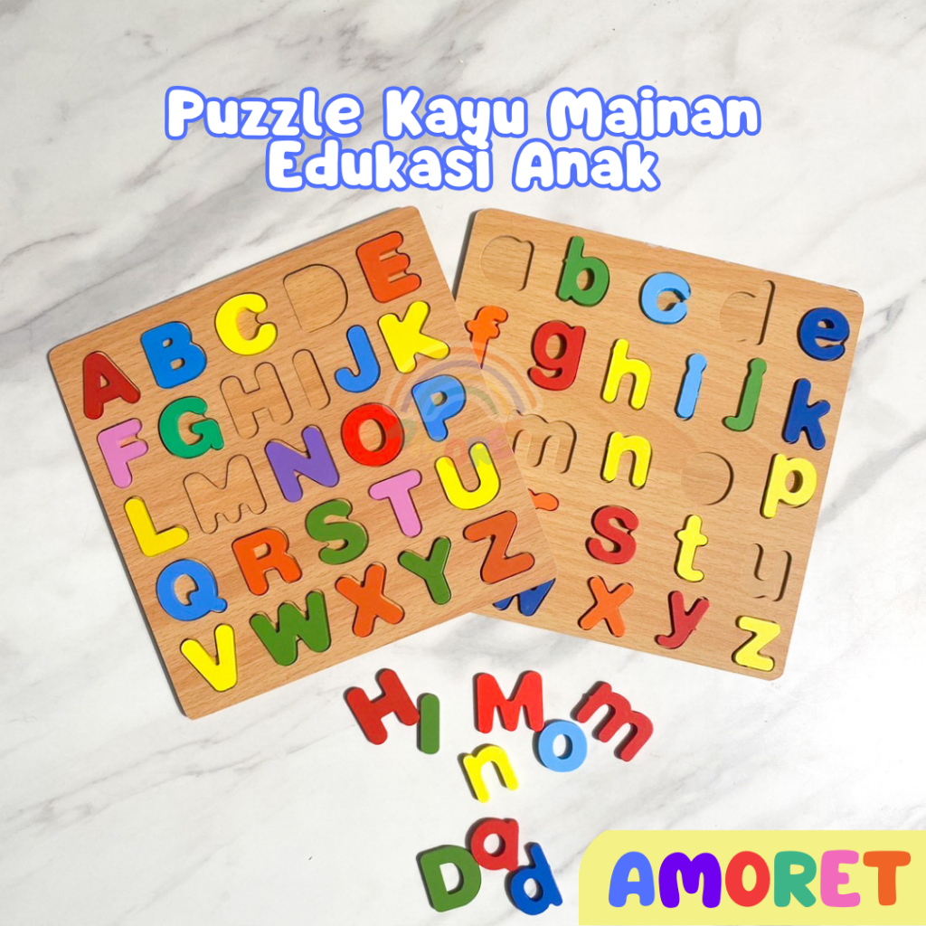 Jual Mainan Edukasi Anak Puzzle Kayu Timbul Huruf Angka Bentuk Kids ...