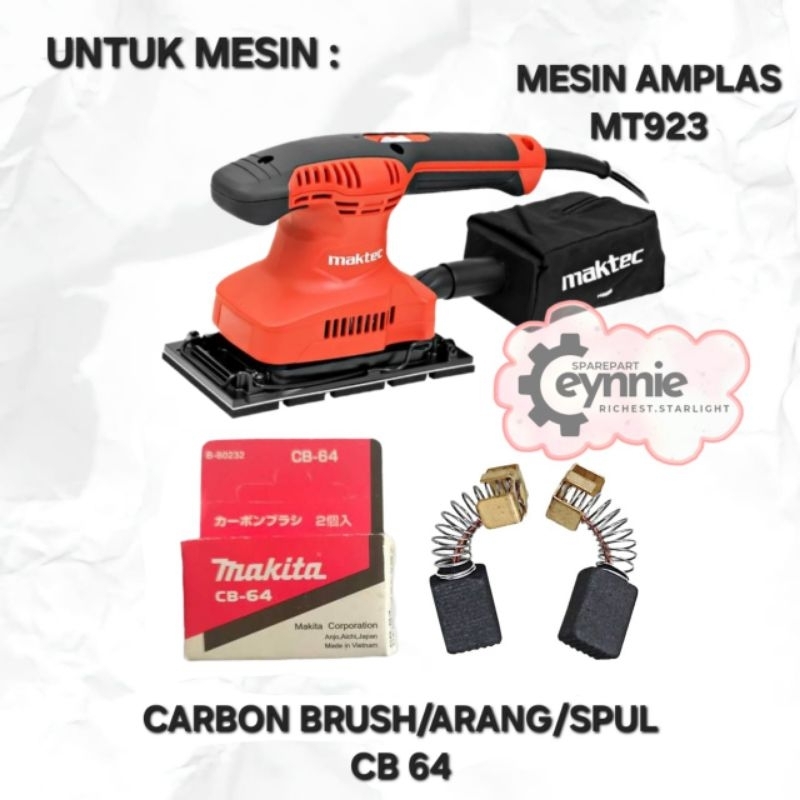Jual CARBON BRUSH MESIN AMPLAS MAKTEC MT 923 MAKITA CB 64 ARANG SPUL AMPLAS MT923 CB64 MAKTEC ...