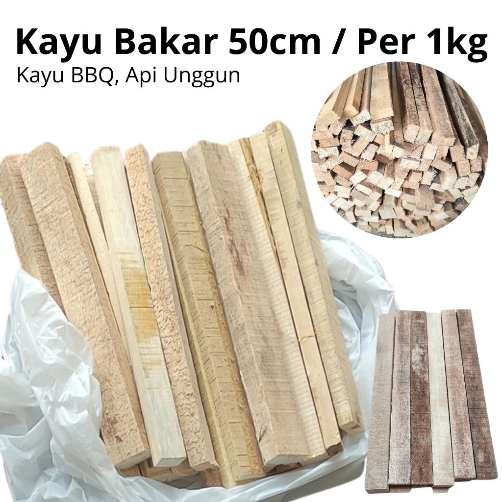 Jual Kayu Bakar 50cm 1kg Kering Albasia Meranti Kayu BBQ Api Unggun ...