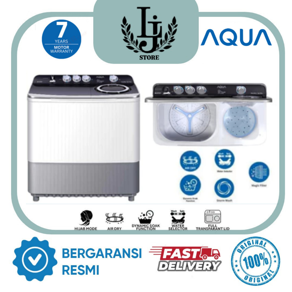 Jual Mesin Cuci Aqua 2 Tabung QW-2070HT Mesin Cuci 2 Tabung Aqua 20Kg Aqua Mesin Cuci | Shopee ...