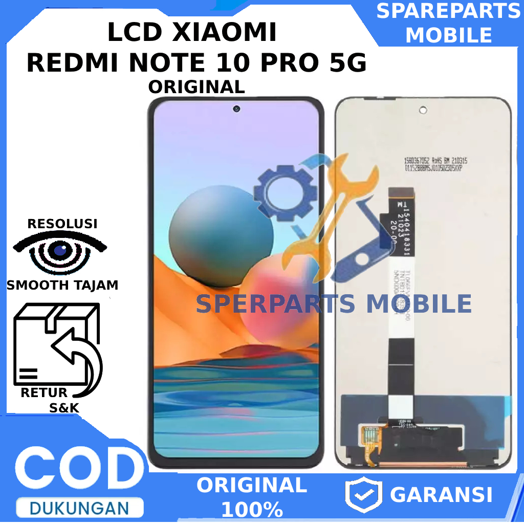 Jual LCD TOUCHSCREEN XIAOMI REDMI NOTE 10 PRO 5G ORIGINAL GARANSI FREE ...