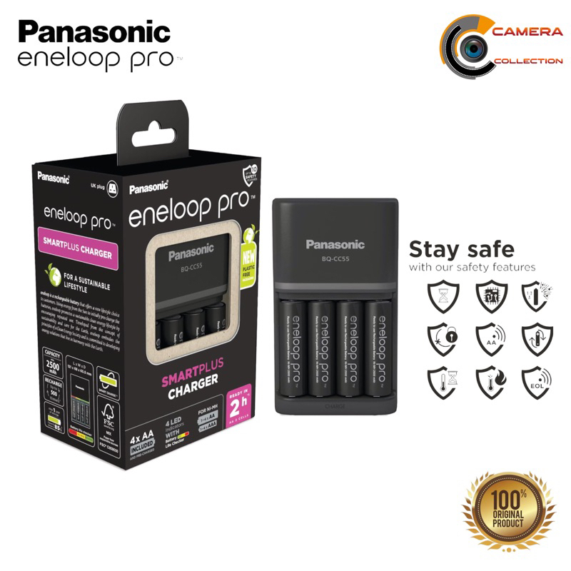 Jual Panasonic eneloop pro Smart Plus Charger, for 1-4 AA/AAA Rechargeable Batteries, 2h ...