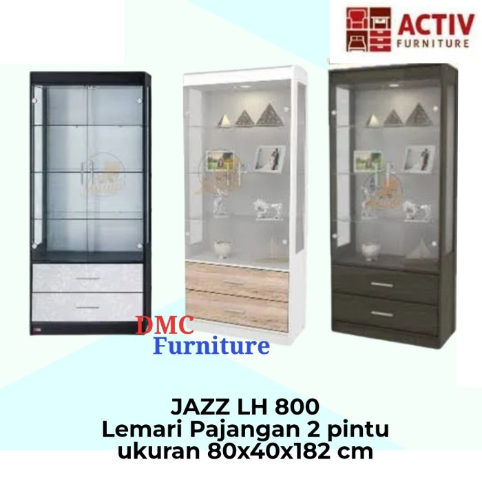 Jual Rak Hias 2 Pintu Kaca Lemari Pajangan Display Cabinet Active ...