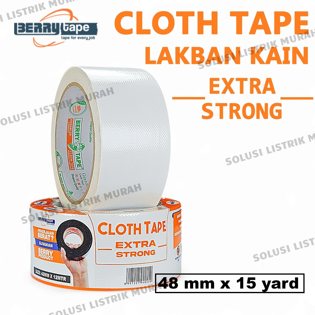 Jual Cloth Tape Lakban Jilid Lakban Kain 48 mm x 12 m Putih | Shopee ...