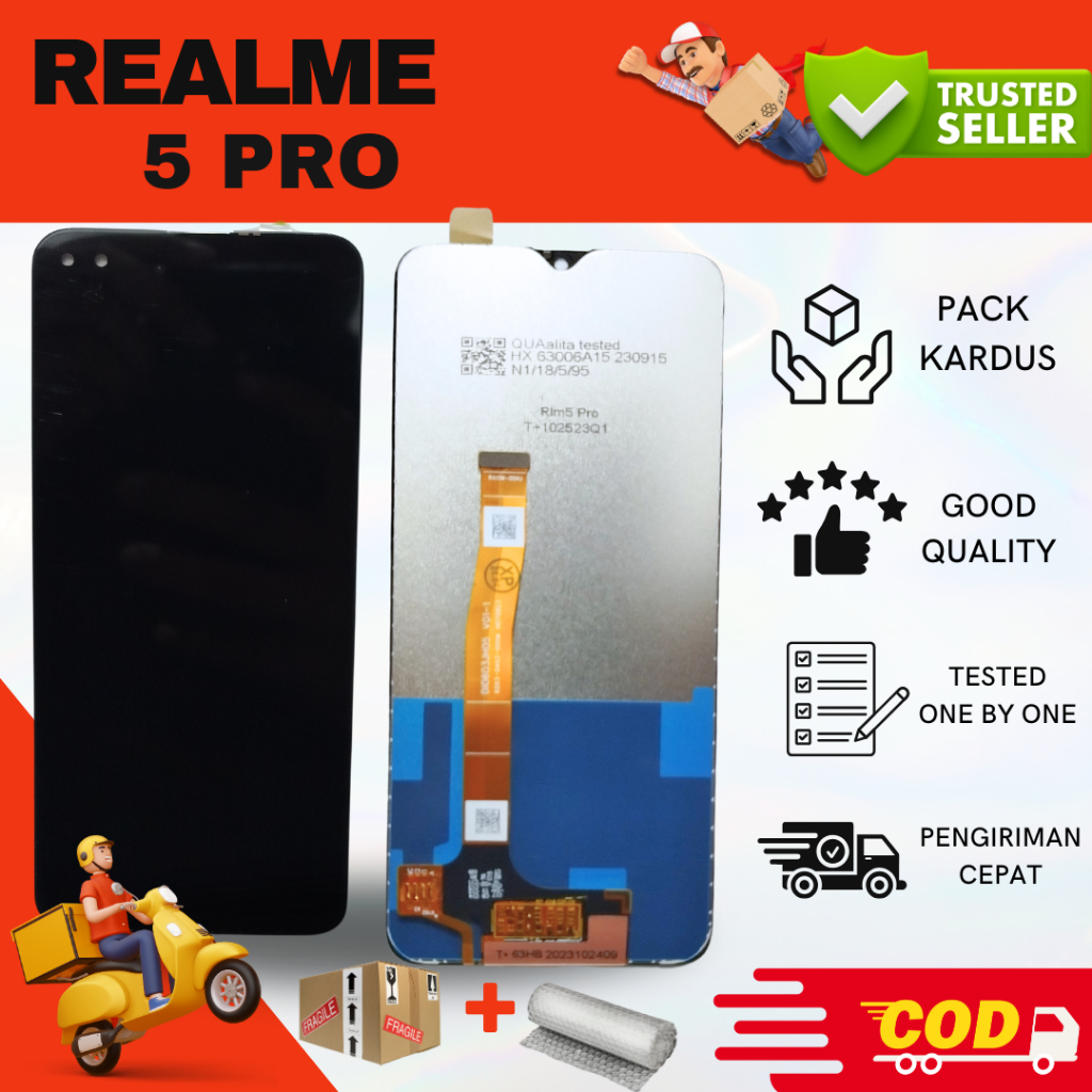 Jual LCD REALME 5 PRO ORIGINAL BEST SELLER KOMPONEN PREMIUM FULLSET ...
