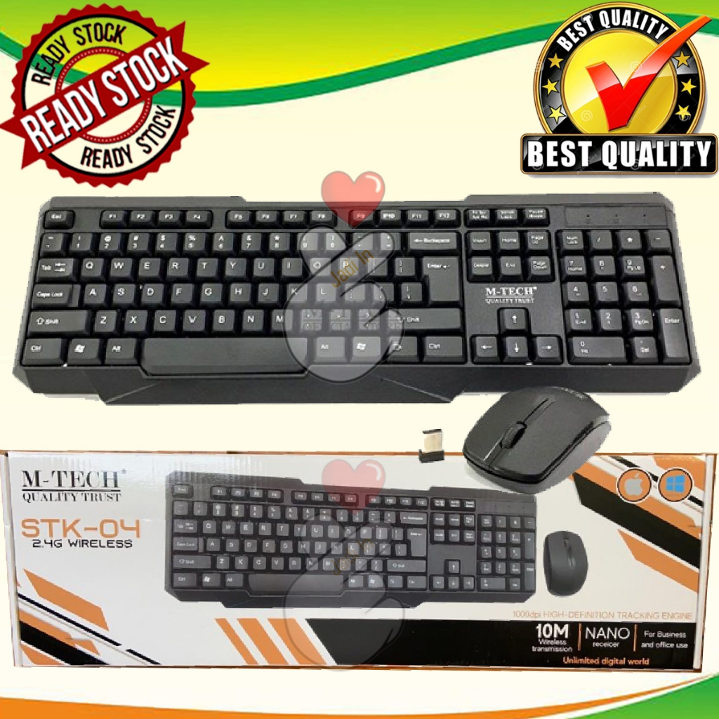 Jual M-Tech STK-04 keyboard mouse wireless combo MTECH STK04 | Shopee ...