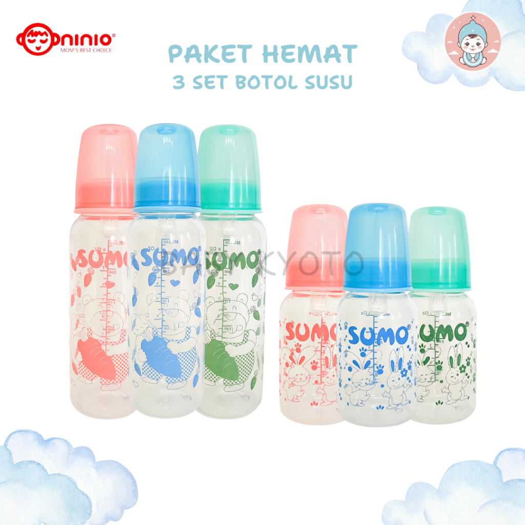Jual BK 3 Pcs Botol Dot Susu Bayi Sumo Ninio Feeding Baby Bottle Nipple ...