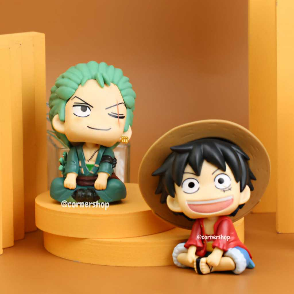Jual [CornerShop] Figurine One Piece Happy Monkey D Lufffy Roronoa Zoro ...