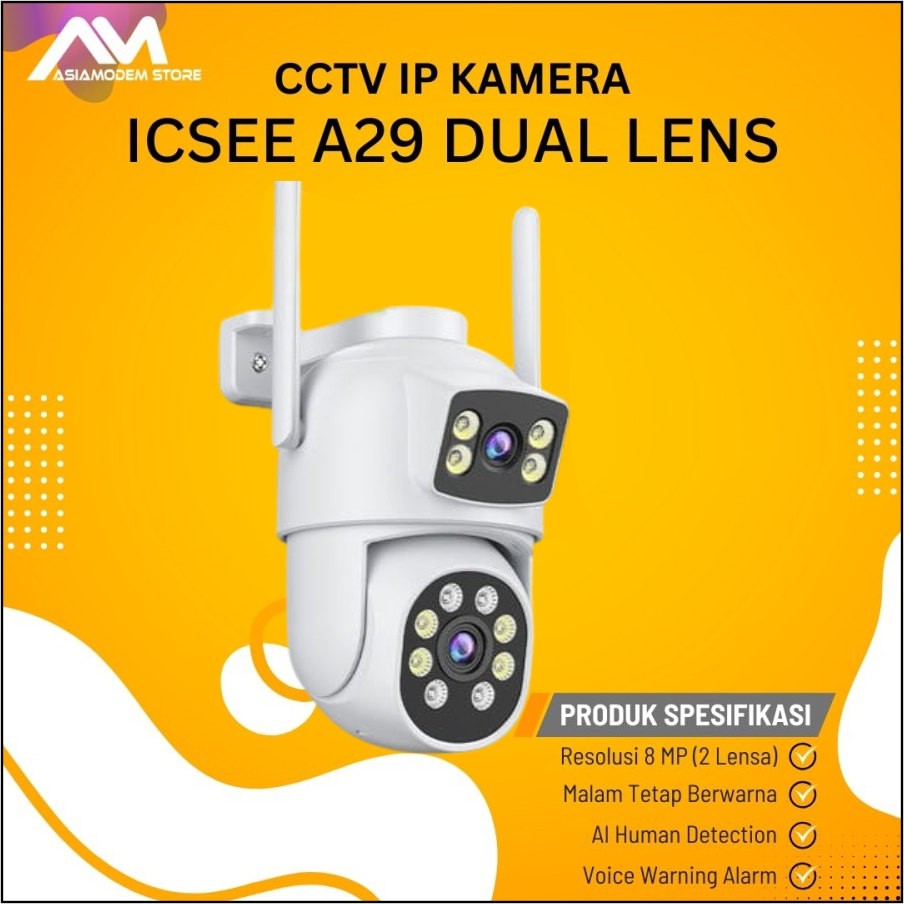 Jual IP Kamera Dual Lens Camera CCTV WIFI 360 Outdoor Waterproof Auto ...