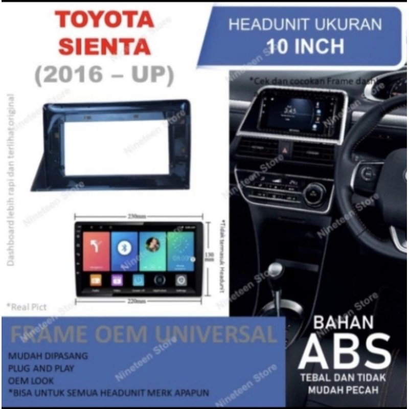Jual frame android buat Toyota Sienta ukuran 10 inch / FRAME SIENTA 10 ...