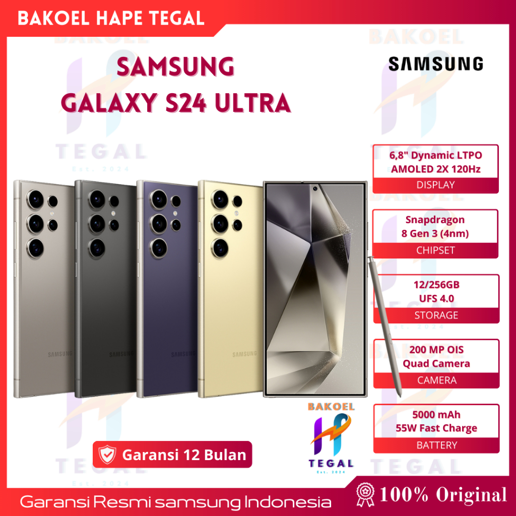 Jual Samsung Galaxy S24 Ultra 12/256GB Garansi Resmi - Smartphone AI ...