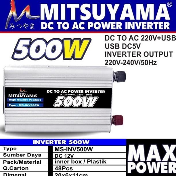 Jual COD Power Inverter 500W Mitsuyama MS-INV500W DC12v to AC220v ...