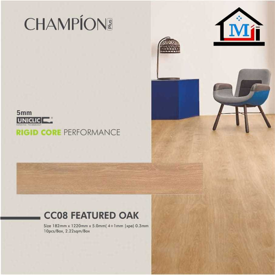 Jual kayu lantai spc flooring CHAMPION CC08 Featured oak tebal 5mm ...