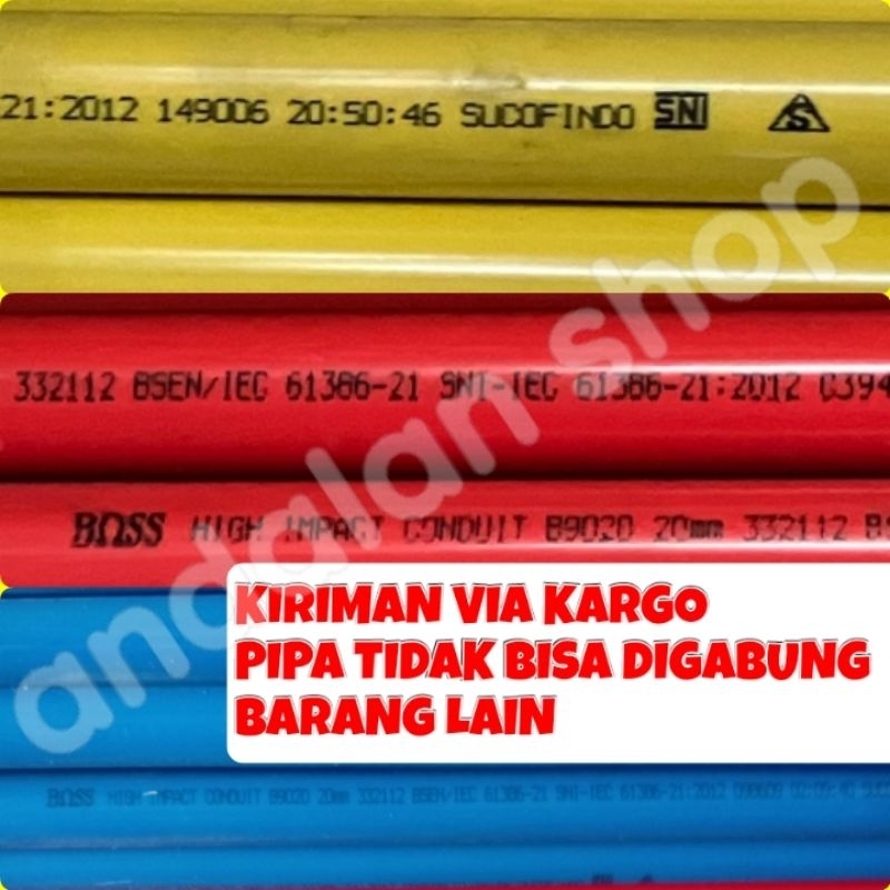 Jual Pipa Conduit Merah/pipa conduit boss/pipa conduit warna merek boss ...