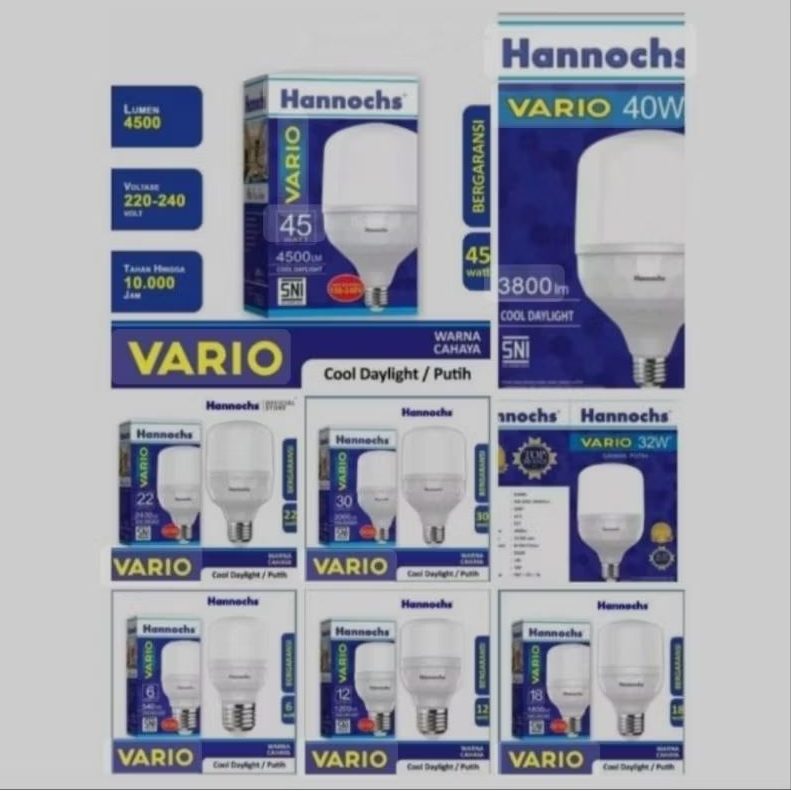 Jual Hannochs - Lampu LED Kapsul VARIO 12W 18W 22W 30W Cahaya Putih | Shopee Indonesia