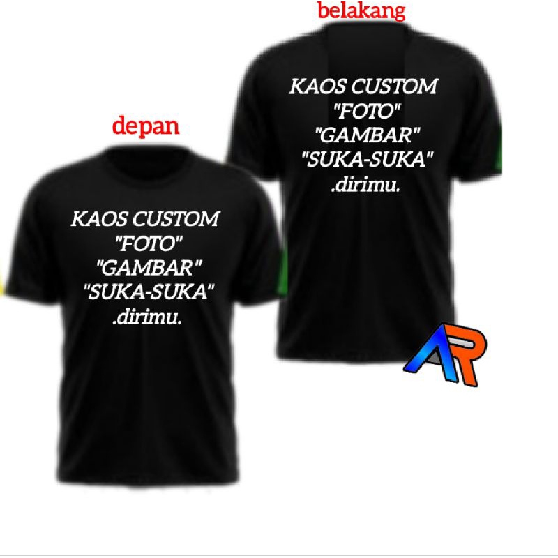 Jual KAOS SABLON CUSTOM SATUAN DESAIN SENDIRI SUKA SUKA BISA FOTO/GAMBAR/TULISAN | Shopee Indonesia