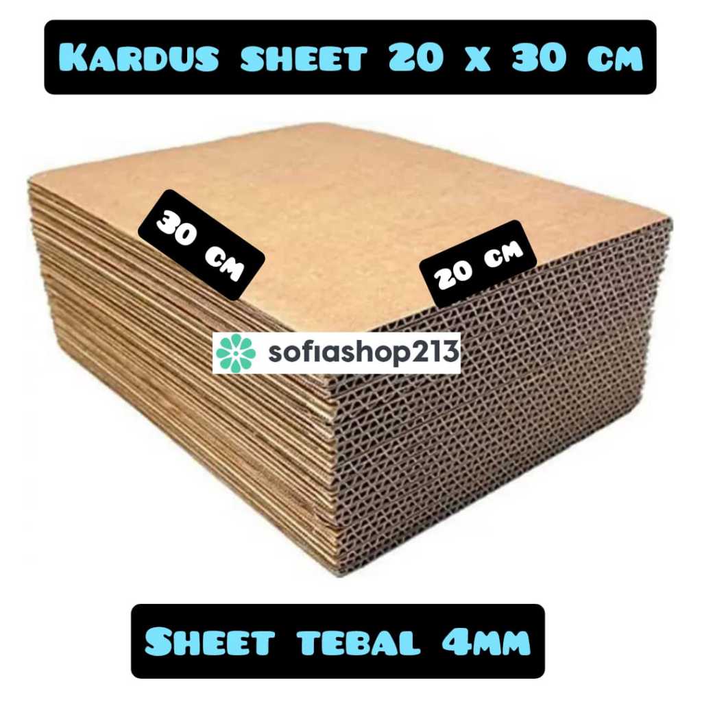 Jual kardus sheet lembaran ukuran 20x30 cm / 30x20 cm tebal 4 mm C ...