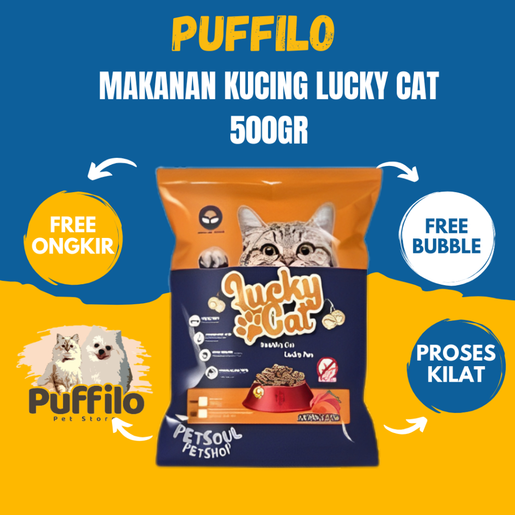 Jual Lucky Cat Makanan Kucing 500 Gr Murah - Dry Food Kucing Murah ...