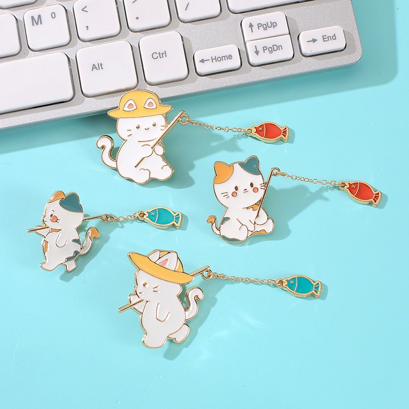 Jual Kucing memancing pacar kreatif pasangan enamel bros hewan lucu ...