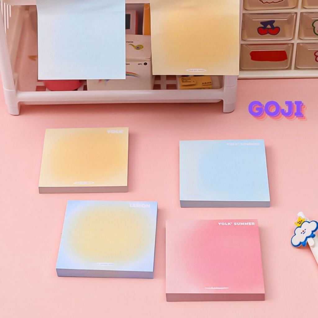 Jual GOJI Sticky Notes Isi 50 Lembar Memo Pad Gradasi Yolk Catatan ...
