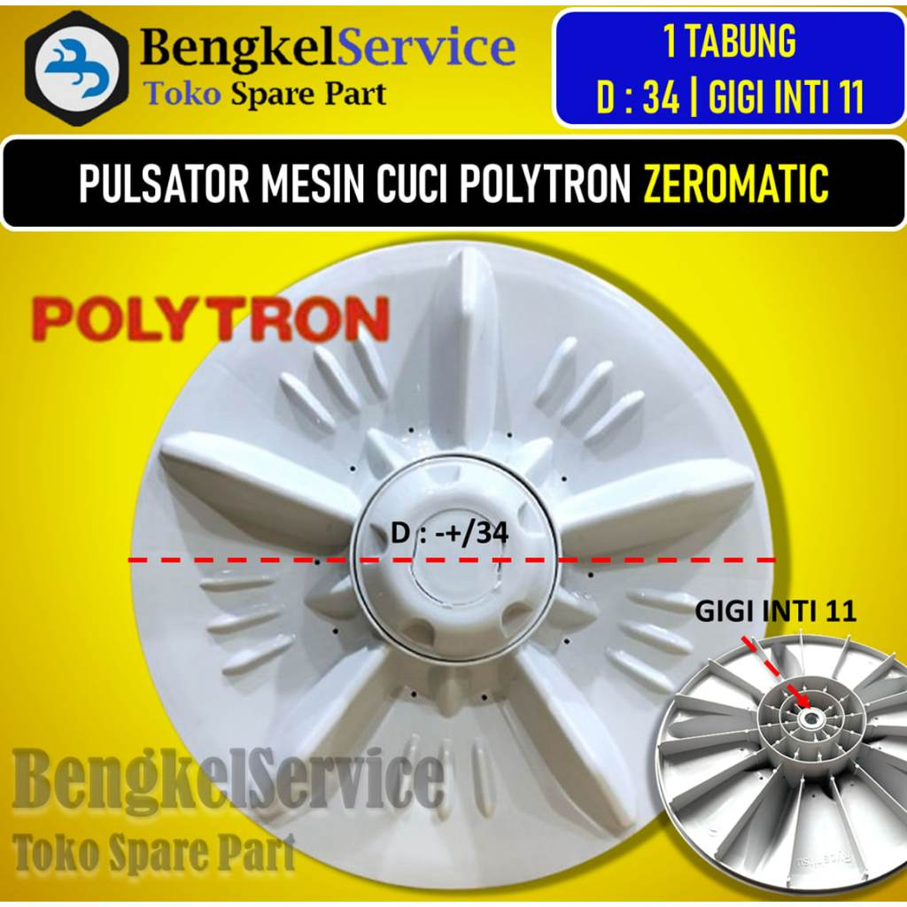 Jual Pulsator Polytron Mesin Cuci Zero Matic 1 Tabung Gigi Inti 11 ...