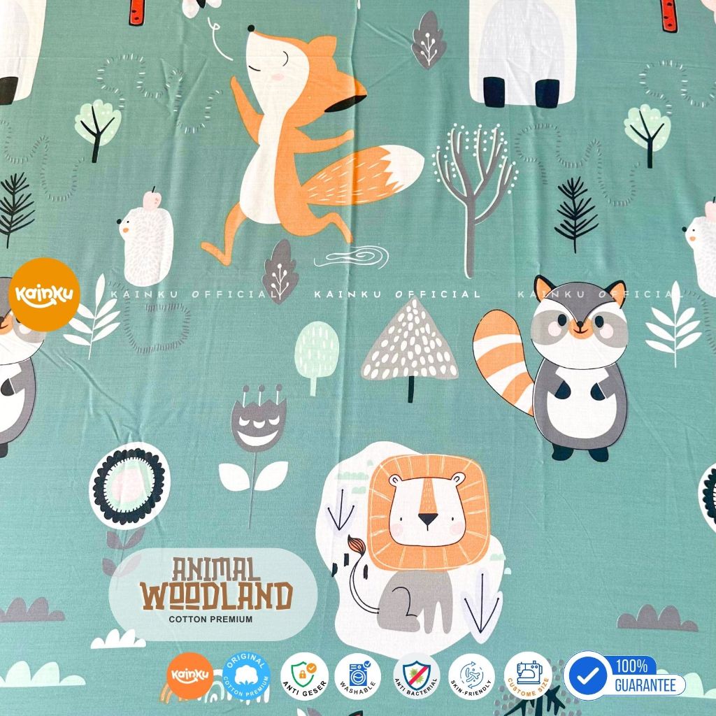 Jual KAINKU - Kain Meteran Katun Lokal CVC "ANIMAL WOODLAND & CLOUDY ...