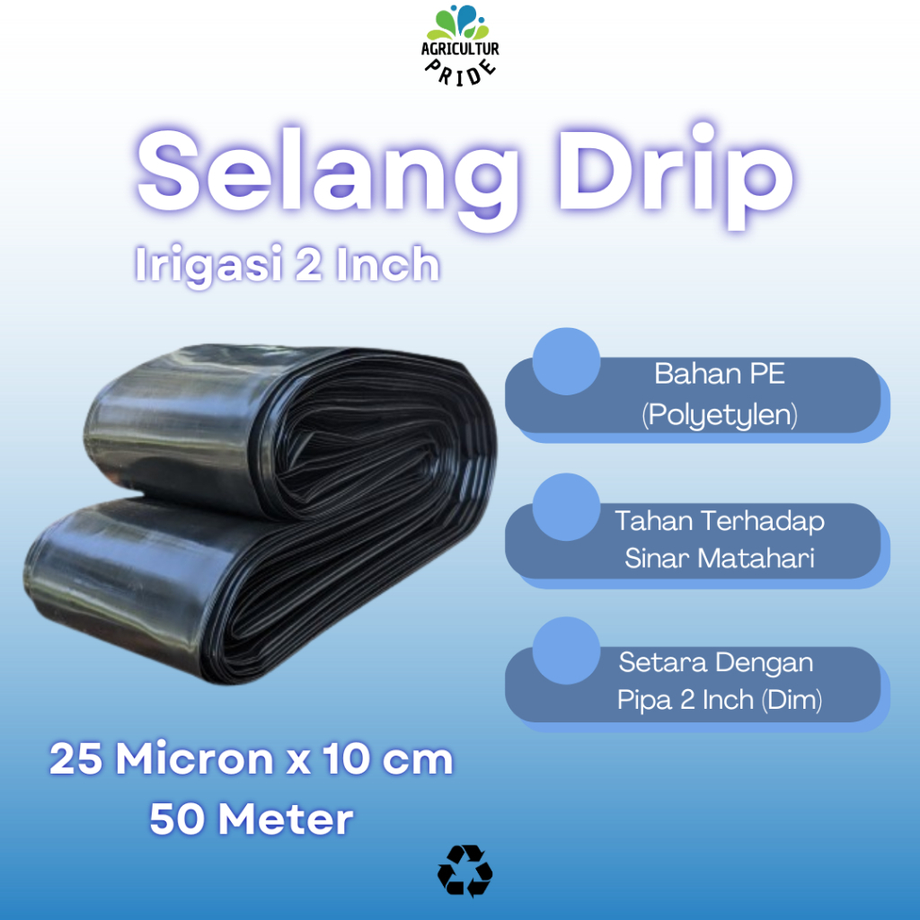 Jual Selang Drip Irigasi 25 Micron 2 Dim 50 Meter - Pipa 2 Inch ...